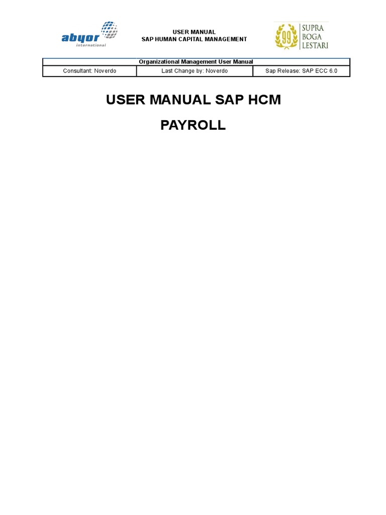 Sap HR Payroll Procedure Manual For End Users | PDF | Payroll | Human ...