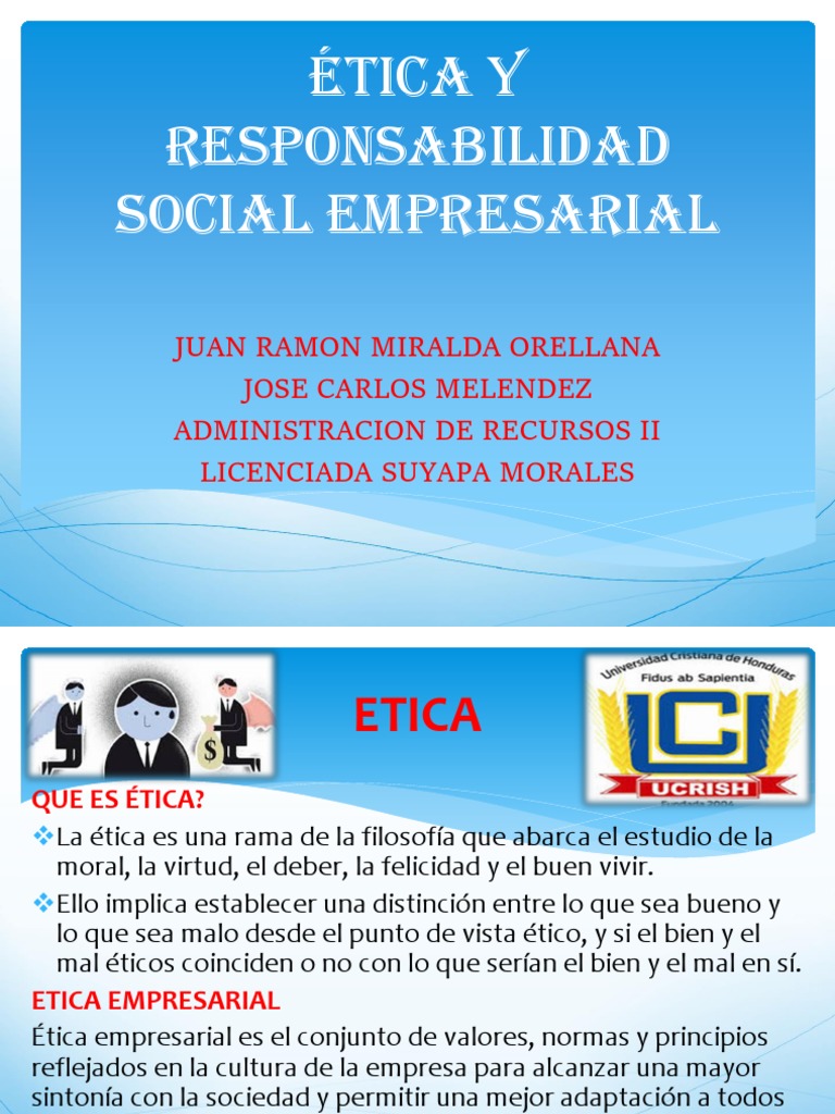 Ética y Responsabilidad Social Empresarial | Responsabilidad social ...