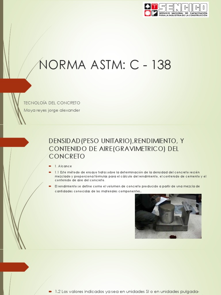 Astm 138 P. Unit Concreto | PDF | Densidad | Hormigón