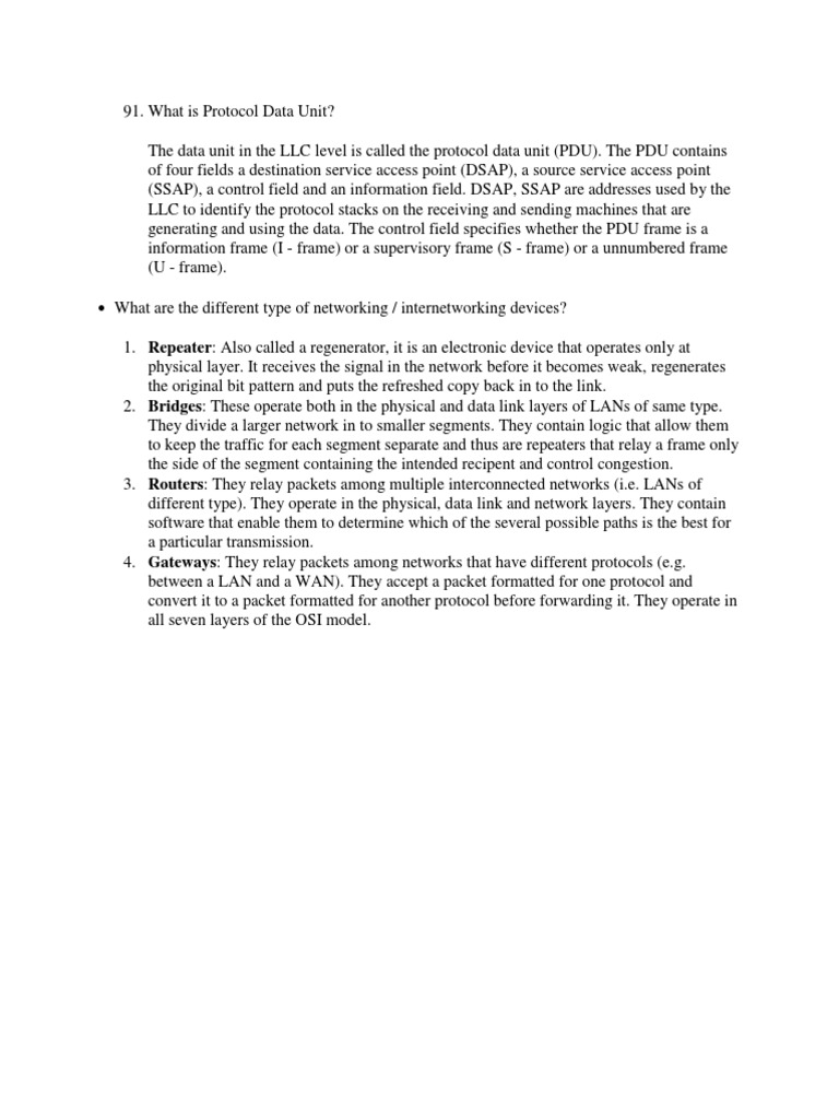 An Overview of Protocol Data Units and Networking Devices | PDF