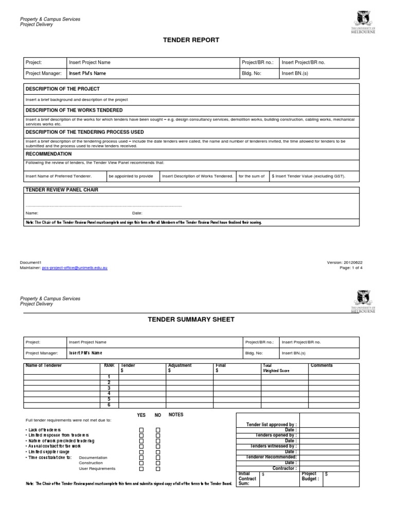 Tender Report | Business | Technology
