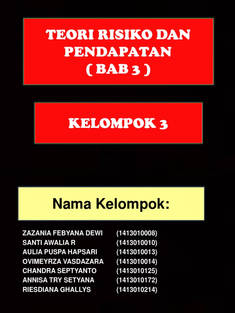 Teori Risiko Dan Pendapatan | PDF