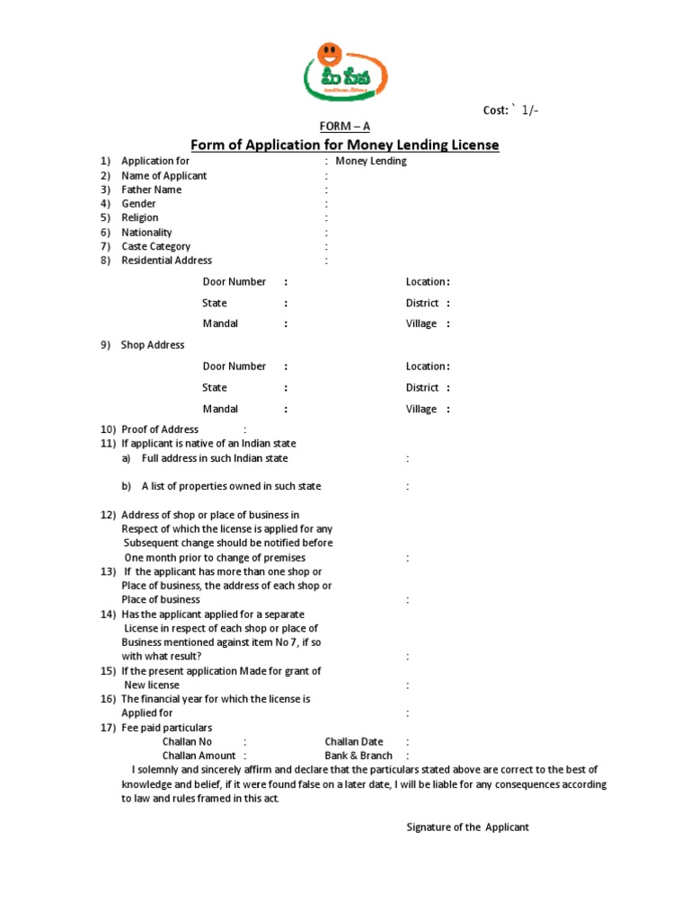 Application for a Money Lending License | PDF | Loans | Banking