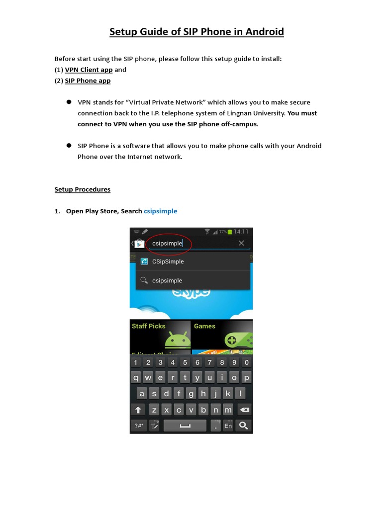 Android SIP Phone Setup Guide | PDF