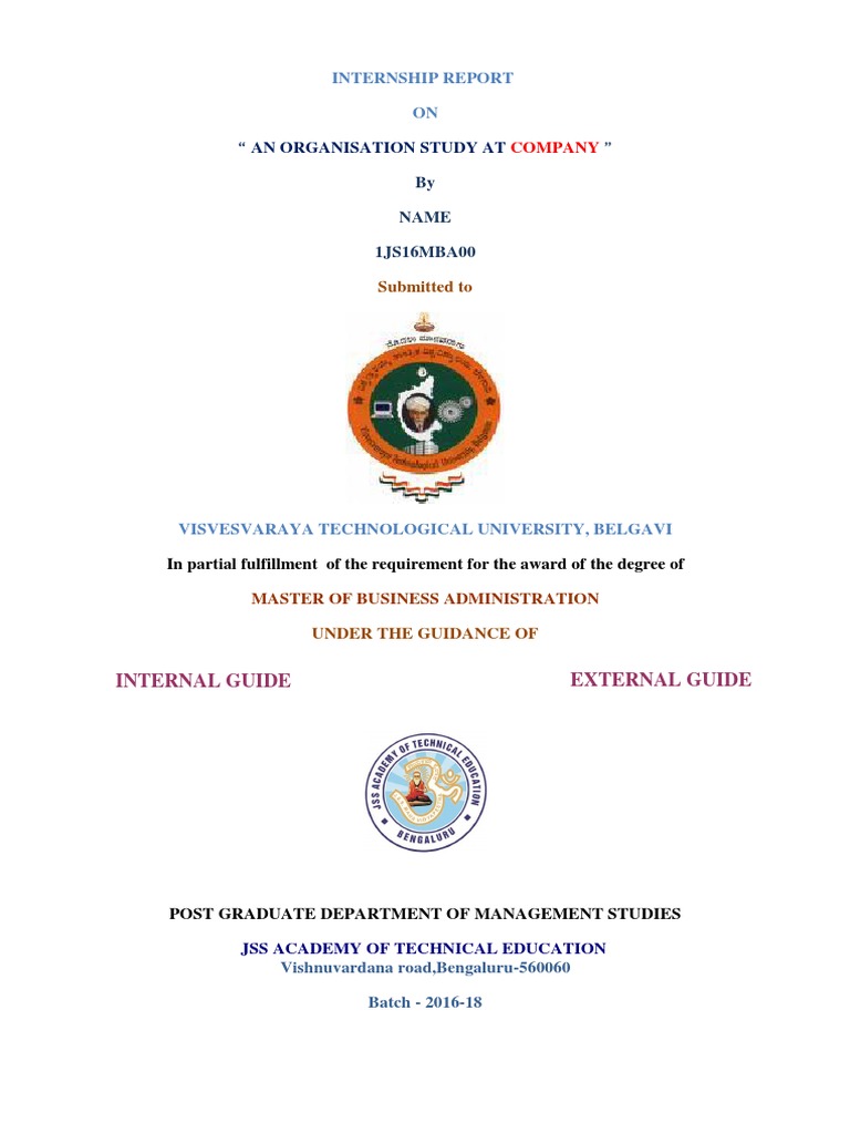 Internship Cover Page Format | PDF | Academic Degree | Academia