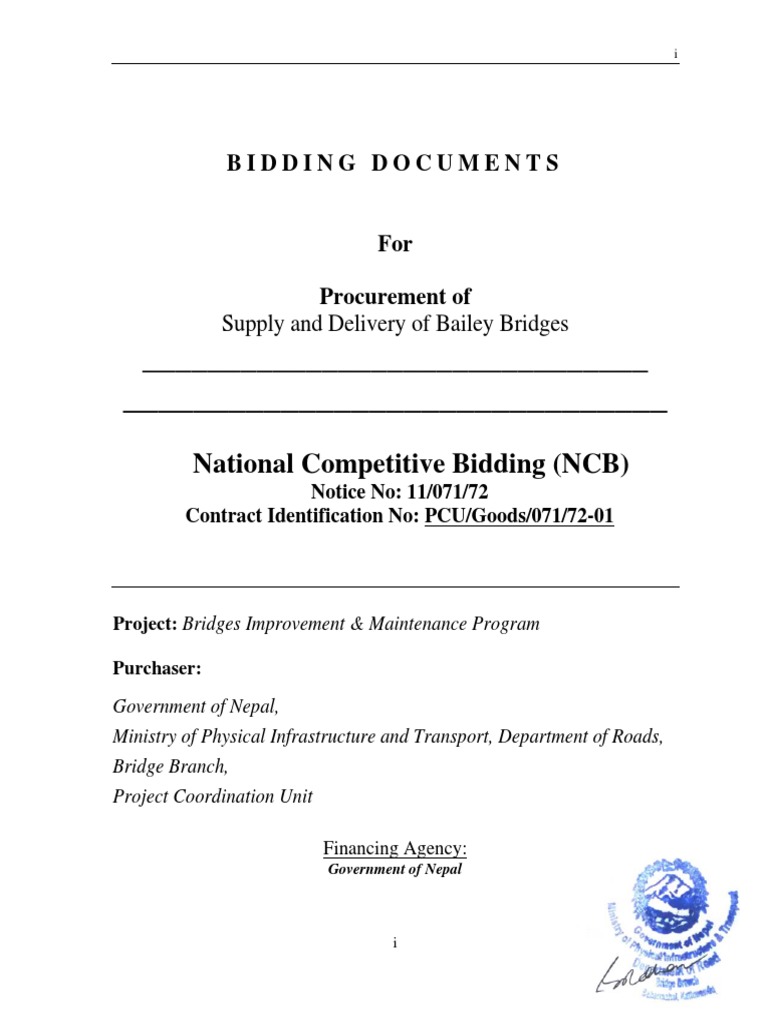 Bailey Bridge Tender | PDF | Value Added Tax | Procurement