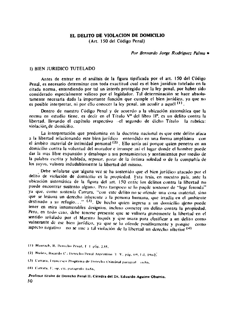 El Delito de Violacion de Domicilio PDF | PDF | Violación | Derecho penal