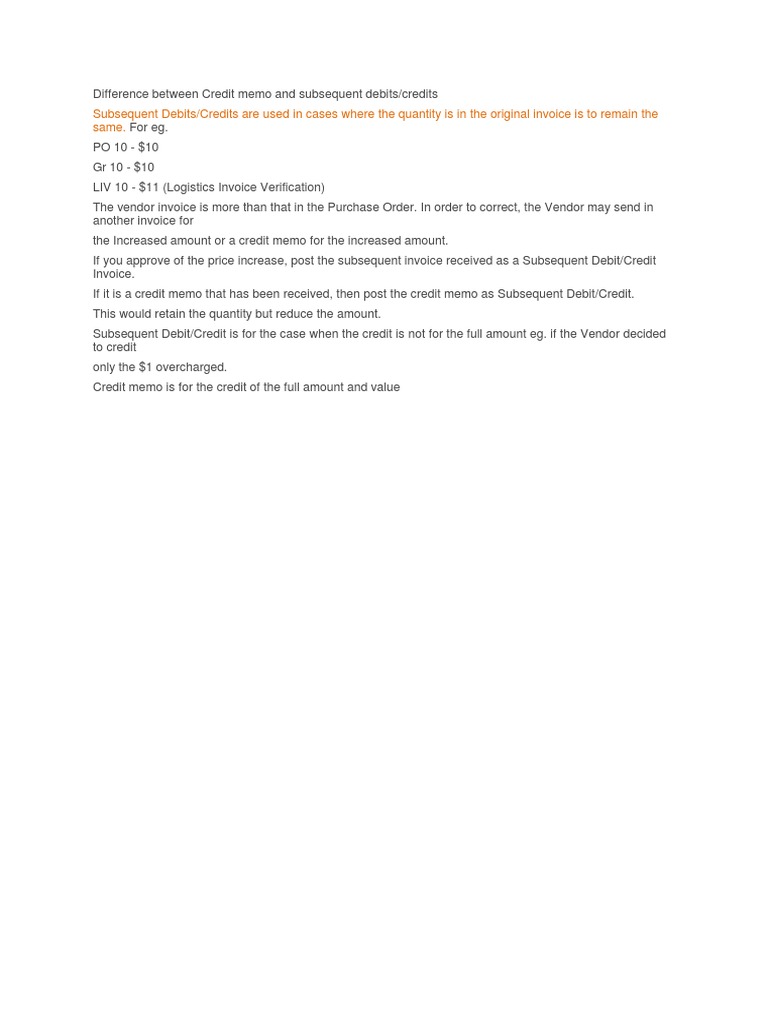 Subsequent Debits/Credits Are Used in Cases Where The Quantity Is in ...