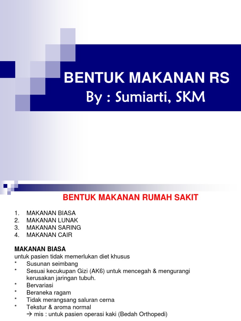 Bentuk Makanan Rs | PDF