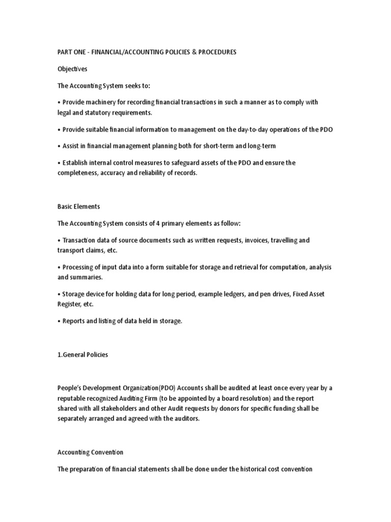 Financial & Accounting Policies & Procedures | PDF | Procurement | Payments