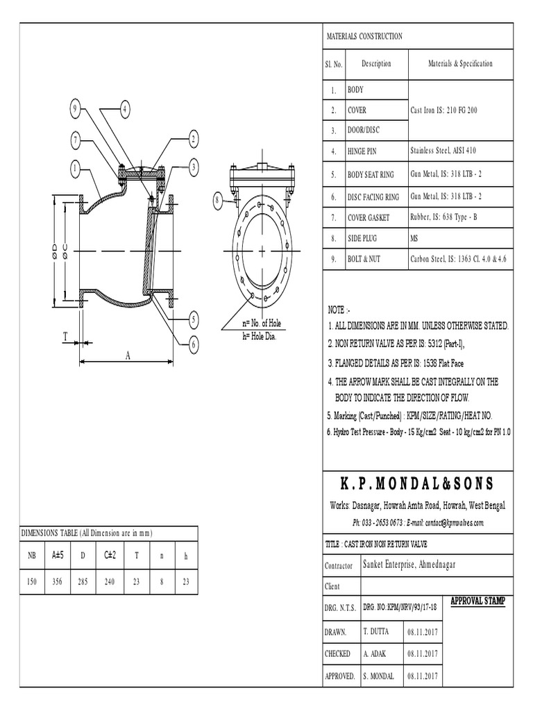 NRV Model | PDF | Valve | Metals