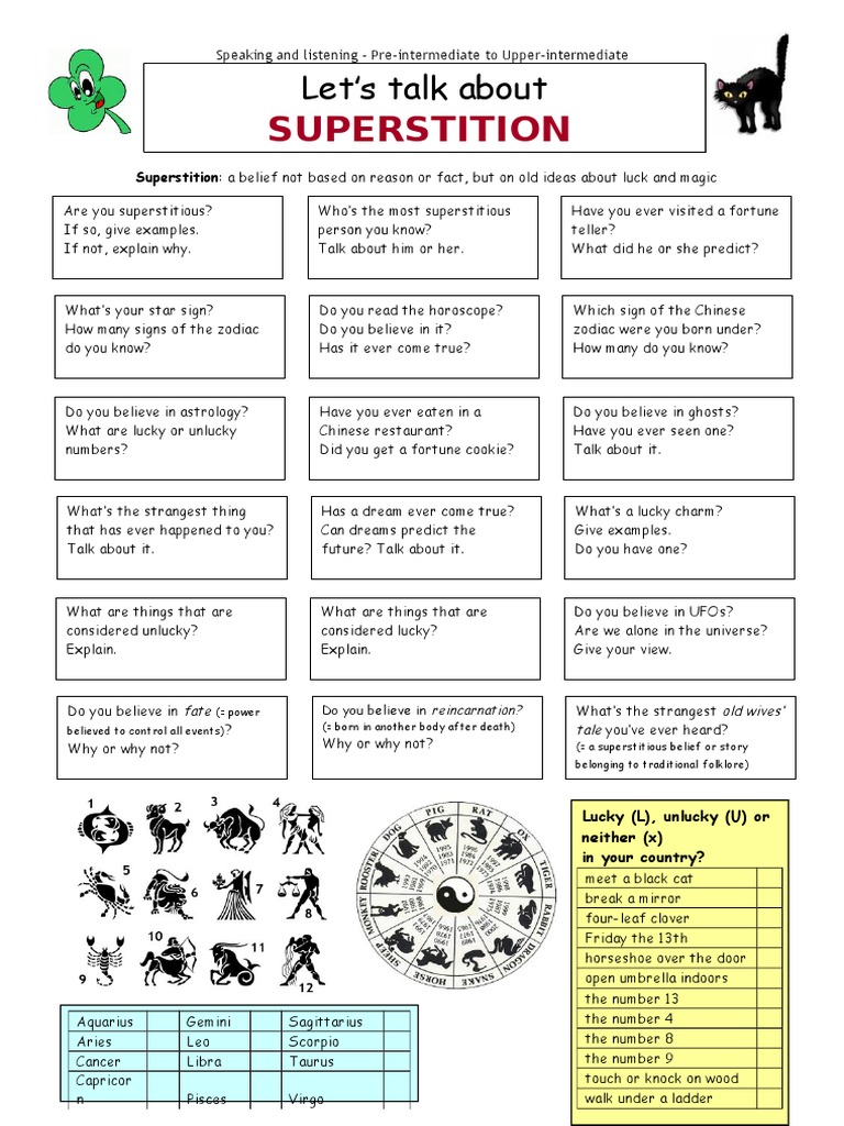 Superstition Discussion Guide | PDF | Astrological Sign | Pseudoscience