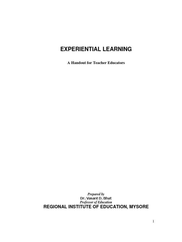 Experiential Learning Pdf Constructivism Philosophy Of Education