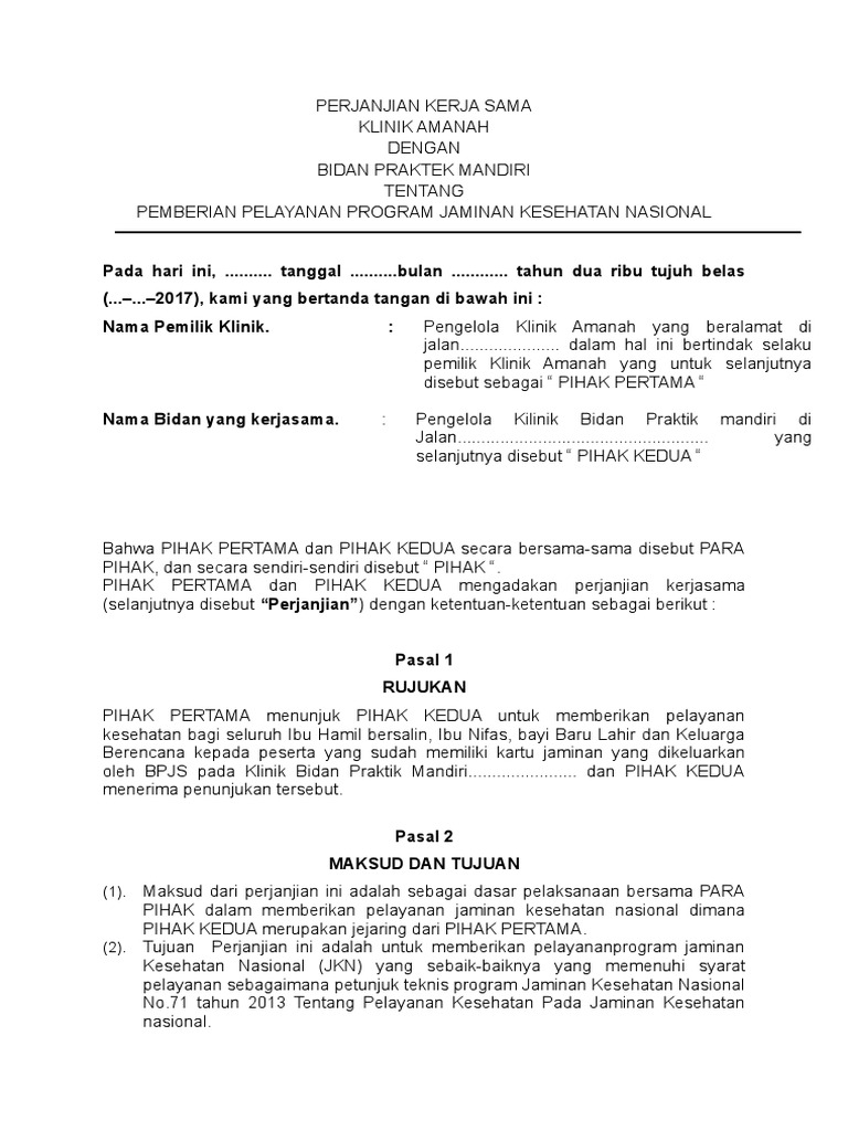 MOU BIDAN Jejaring | PDF