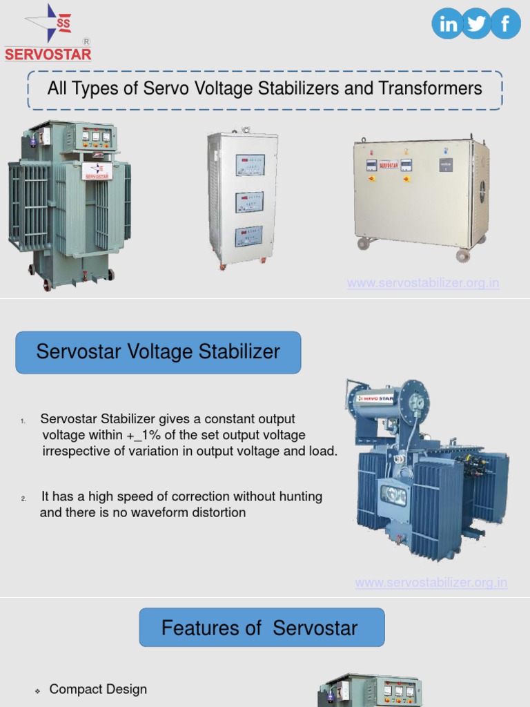 Types of Servo Voltage Stabilizers | PDF