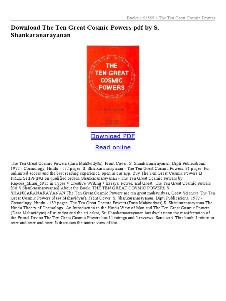 The Ten Great Cosmic Powers | PDF