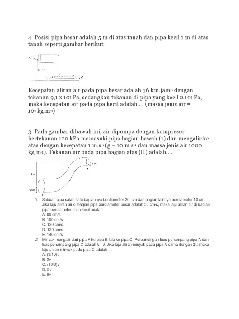Soal dan Pembahasan Aliran Fluida dalam Pipa | PDF