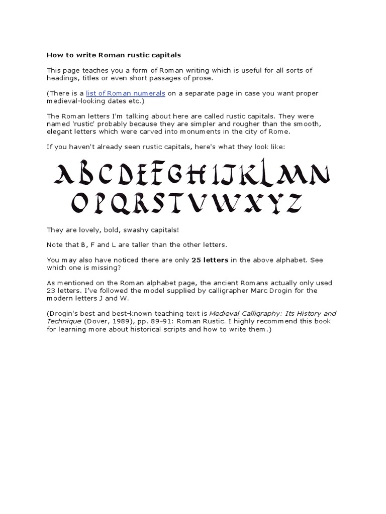 How to Write Bold, Swashy Roman Rustic Capitals: A Guide to Creating ...
