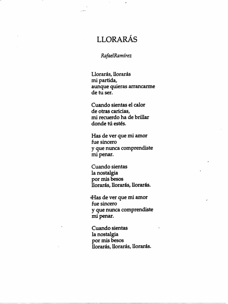 Llorarás PDF | PDF