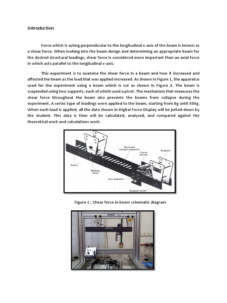 Introduction of Shear Force Experiment Lab | PDF | Beam (Structure ...