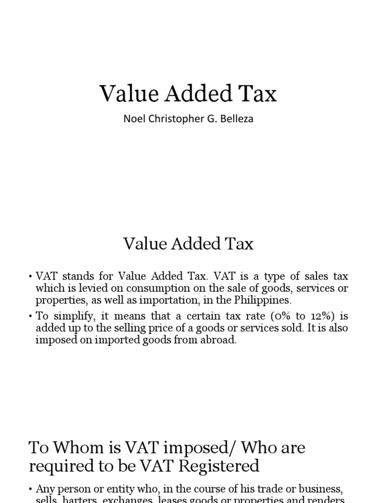 VAT Report | Download Free PDF | Value Added Tax | Tariff