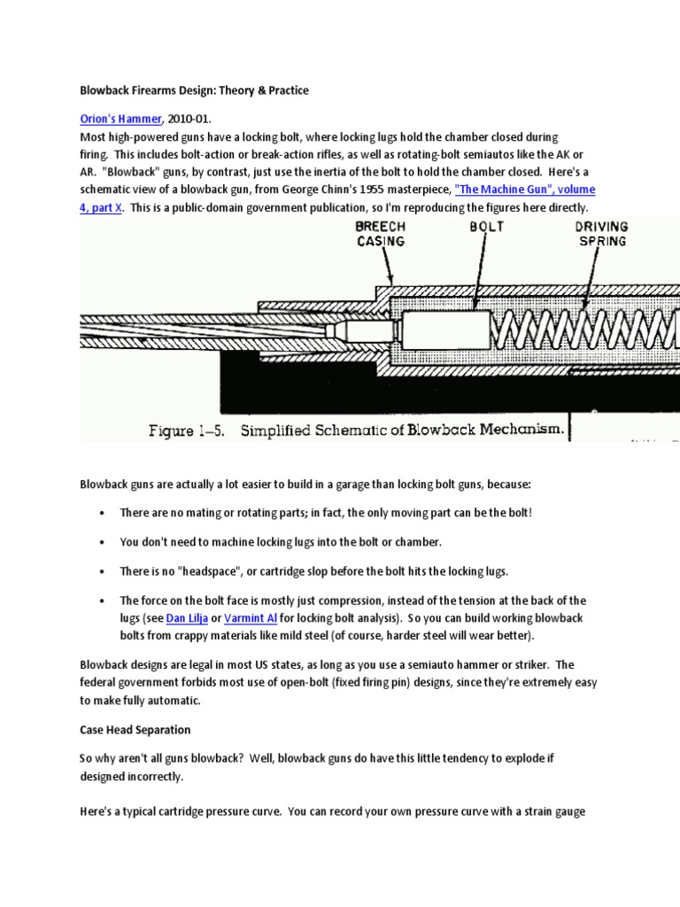 Blowback Firearms Design | PDF | Bullet | Cartridge (Firearms)