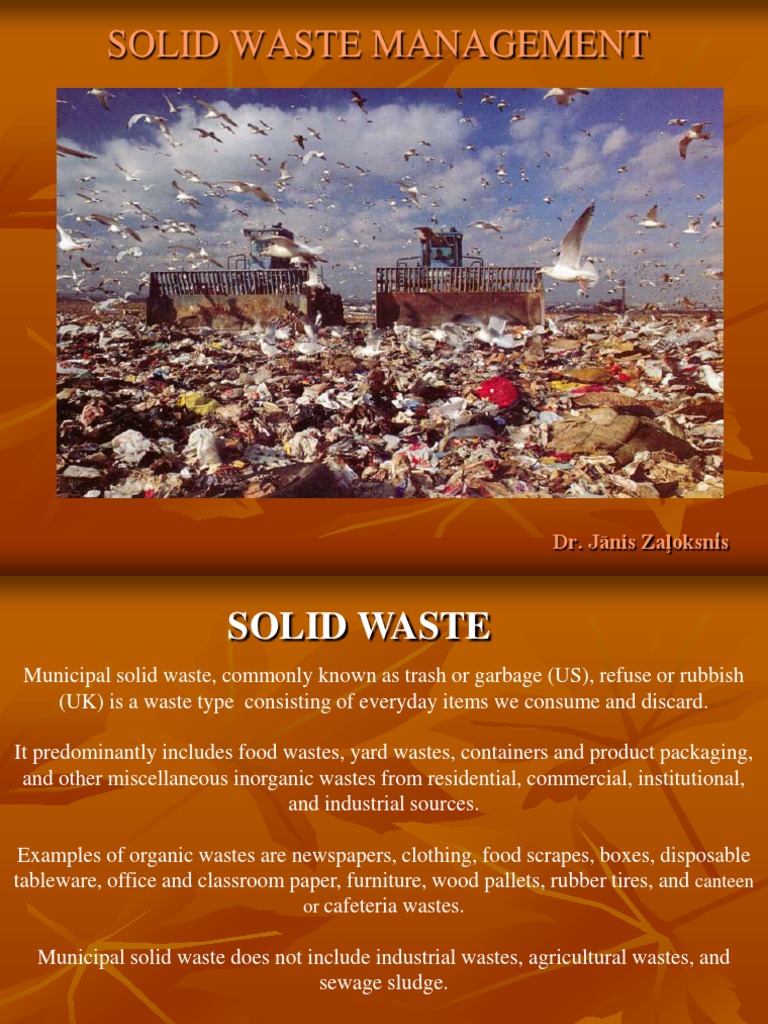 16.LECTURE-Solid Waste Management PDF | PDF | Municipal Solid Waste | Waste Management