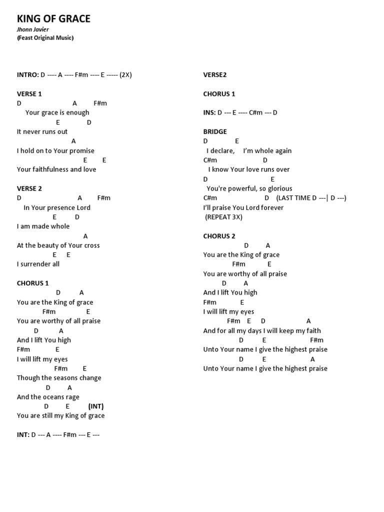 King of Grace - Chords | PDF