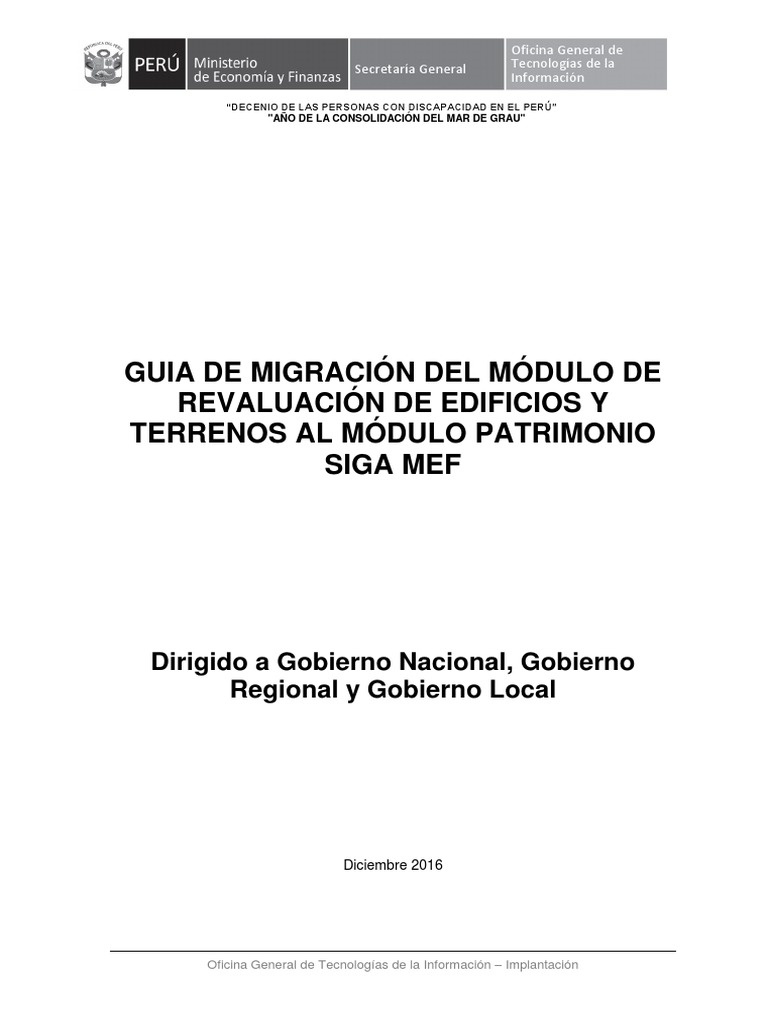 Guia de Migración Del Módulo de Revaluación de Edificios y Terrenos Al Módulo Patrimonio Siga ...