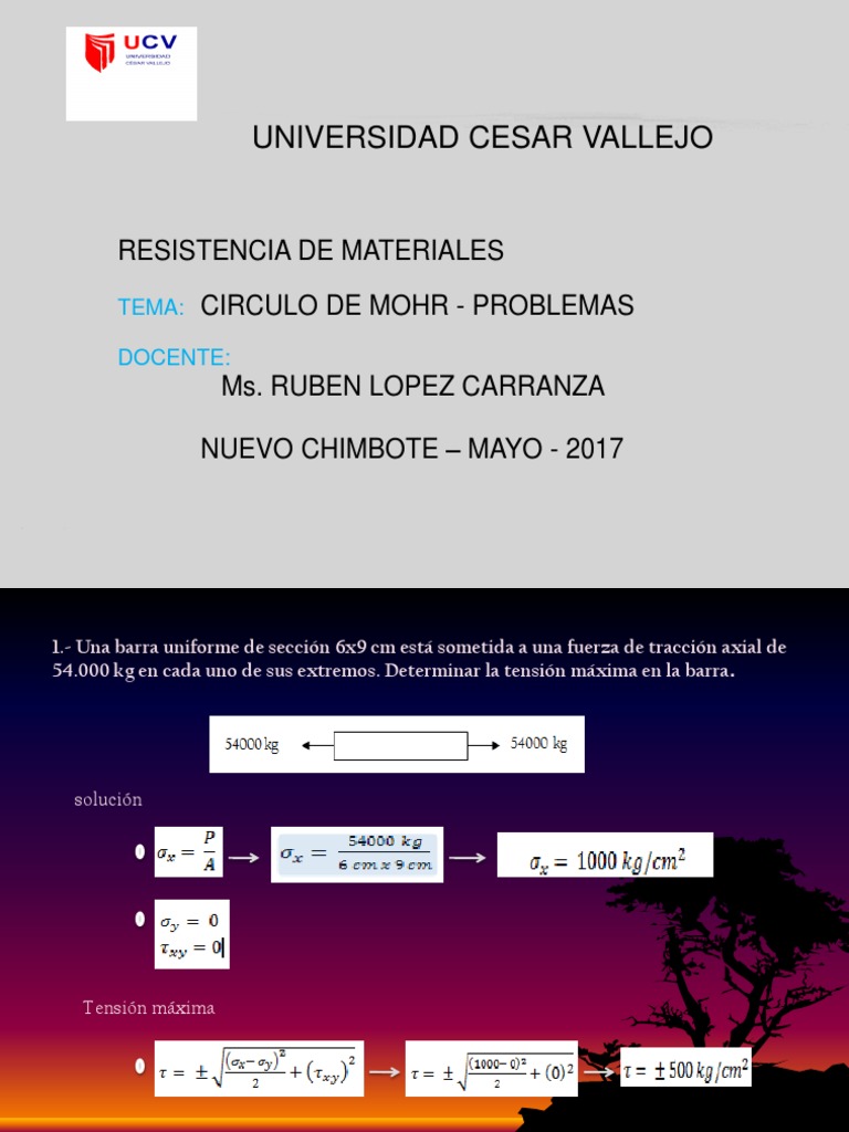 Circulo de Mohr Problemas | PDF | Esfuerzo cortante | Estrés (Mecánica)