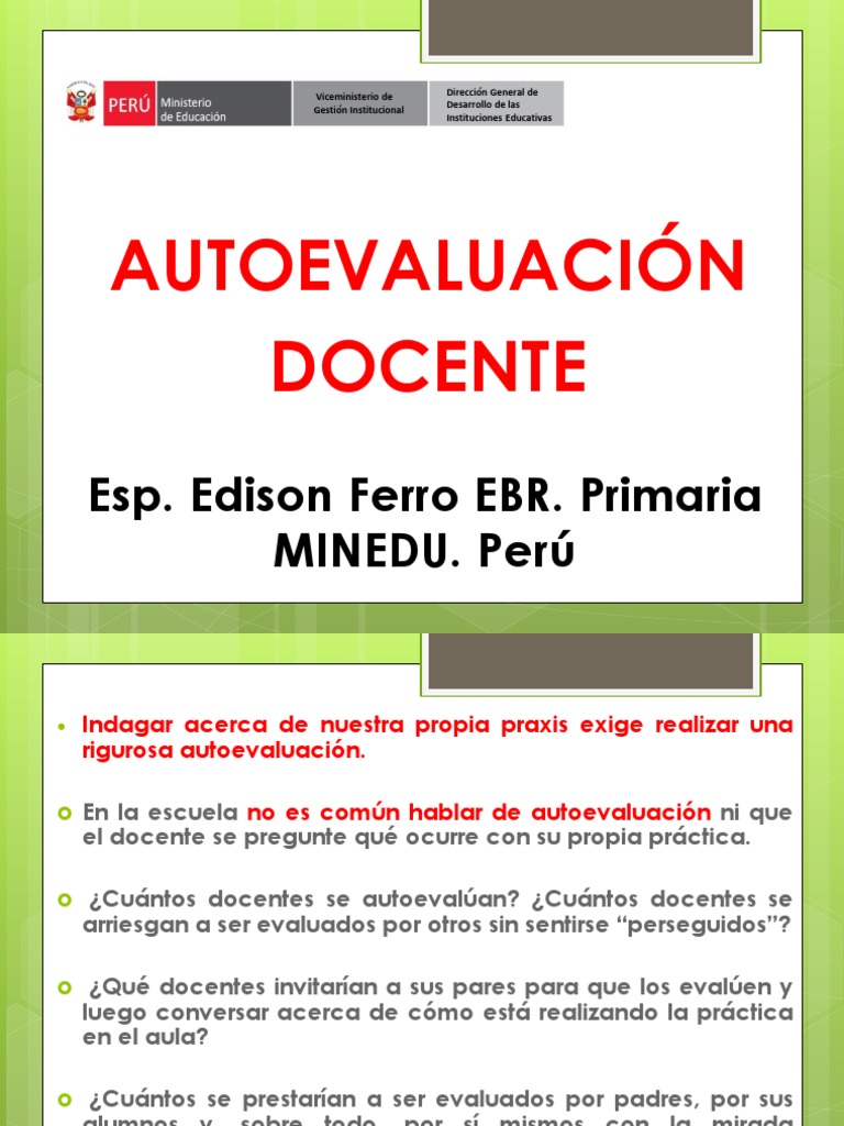 Autoevaluacion Docente | PDF | Evaluación | Maestros