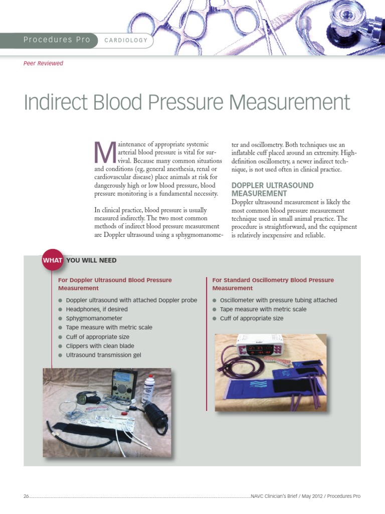 Indirect Blood Pressure Measurement Techniques | PDF | Blood Pressure ...