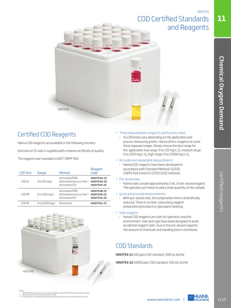 Hanna COD STD and Reagent Page0597 | PDF | Environmental Science | Materials
