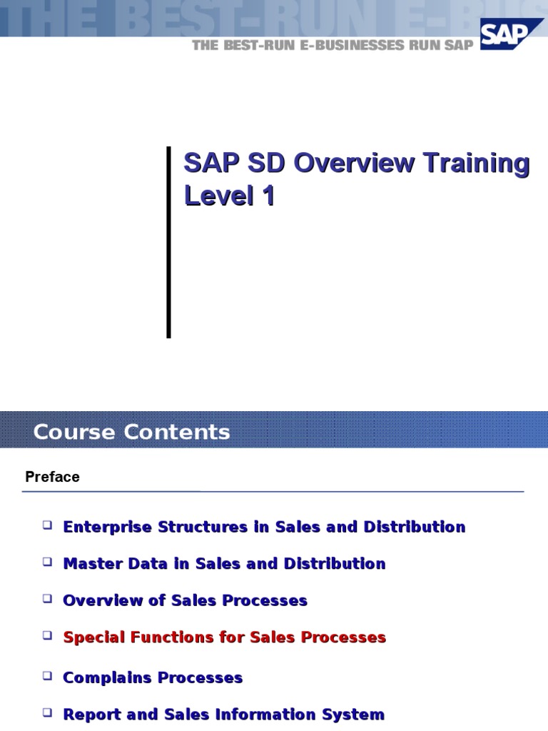 SAP SD Overview Training Guide | PDF | Invoice | Value Added Tax
