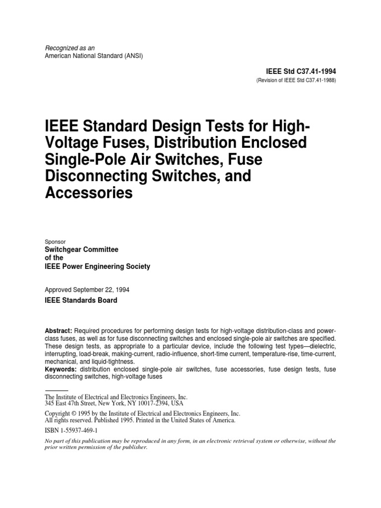 Ansi 37 - 41 | PDF | Fuse (Electrical) | Insulator (Electricity)