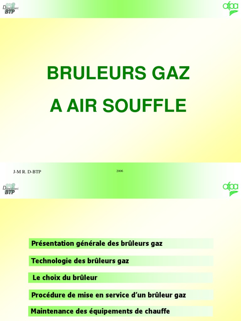 Types et fonctionnement des brûleurs gaz | PDF | Soupape | La combustion