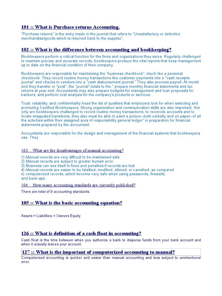 103:: What Are The Disadvantages of Manual Accounting? | PDF | Debits ...