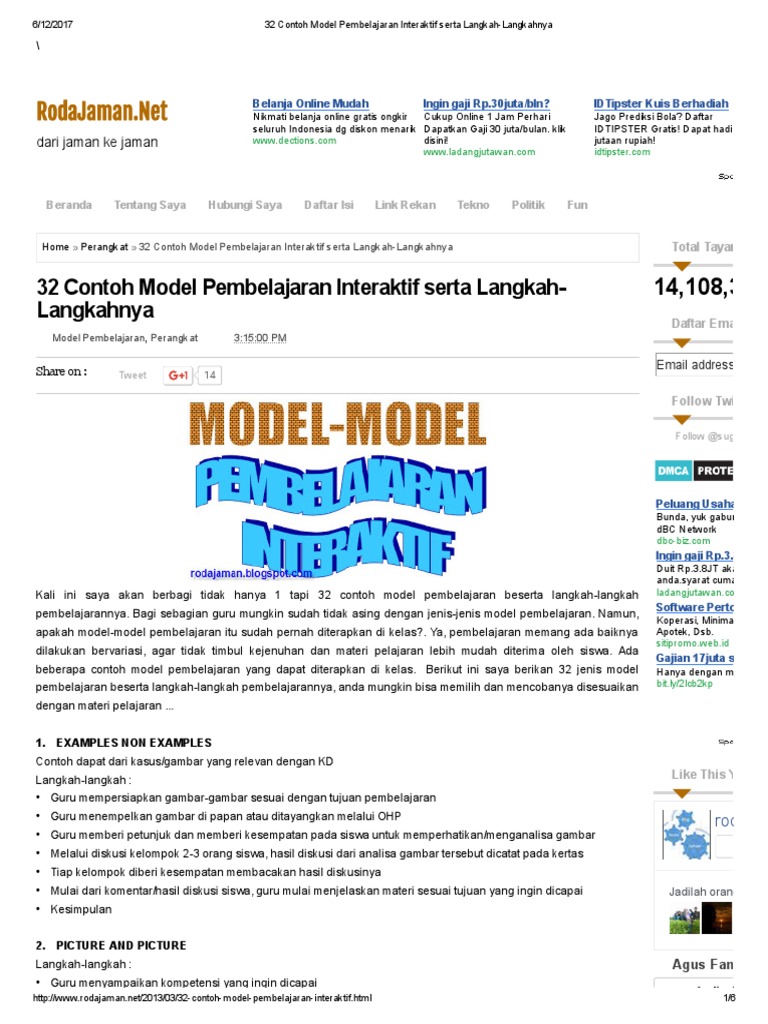 Model Pembelajaran Dan Langkah Langkahnya - Seputar Model