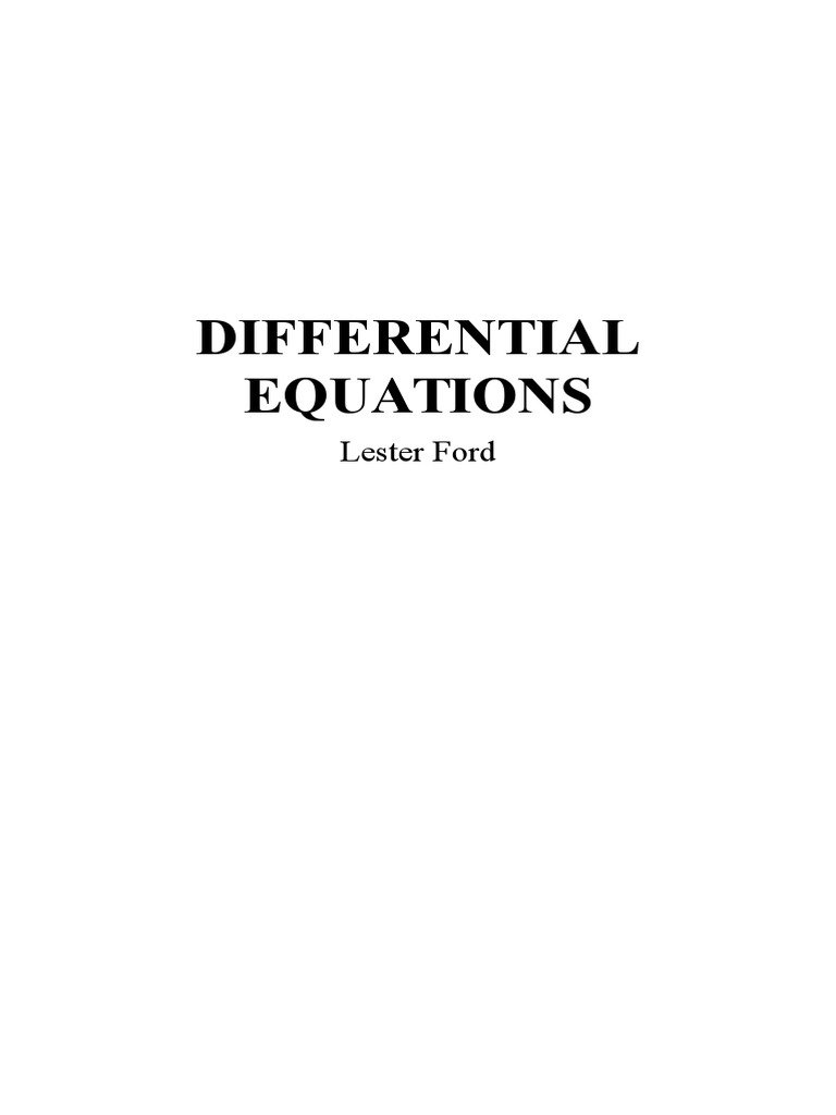 Lester Ford Differential Equations | PDF