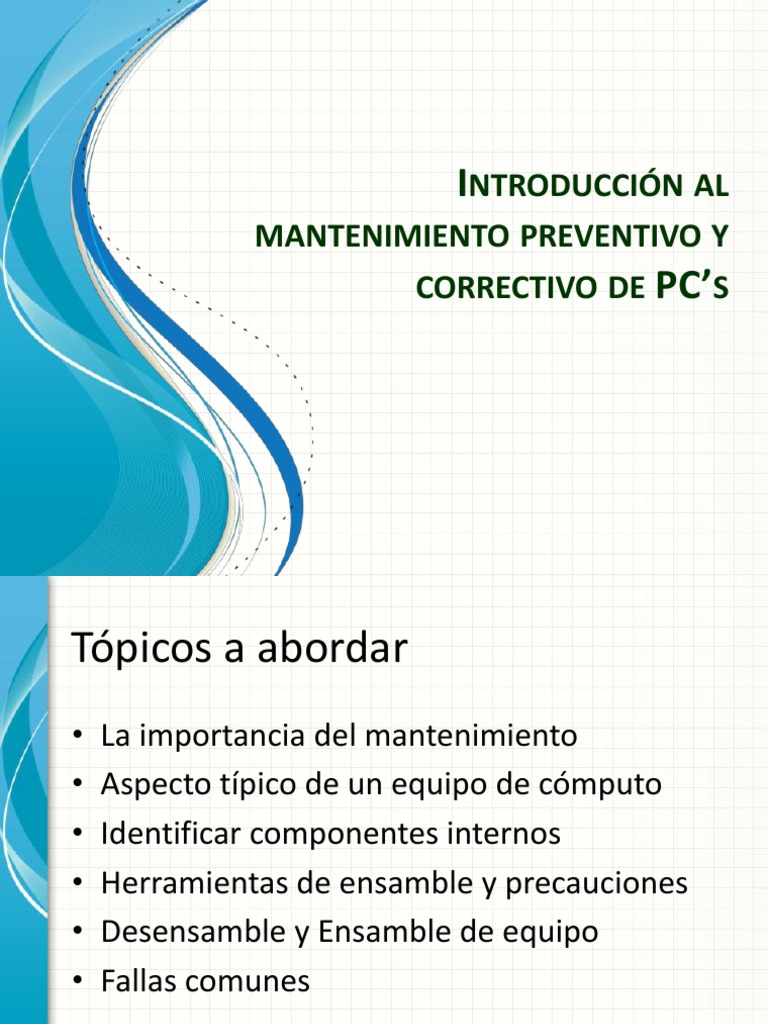 Introduccion Al Mantenimiento Preventivo y Correctivo de PC S | PDF | Hardware de la computadora ...