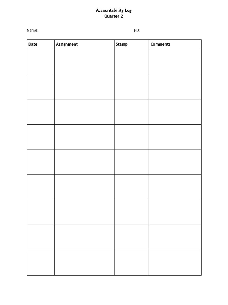 Accountability Log | PDF