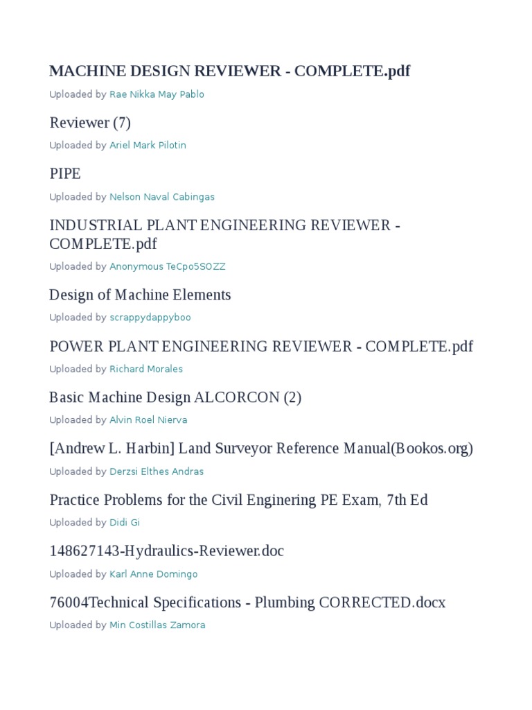 Machine Design Reviewer - Complete - PDF: Rae Nikka May Pablo | PDF