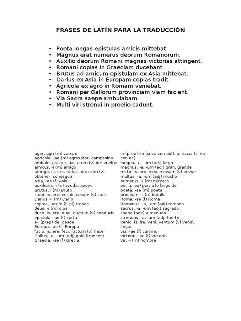 Frases en latín para traducir | PDF | Arte | Historia