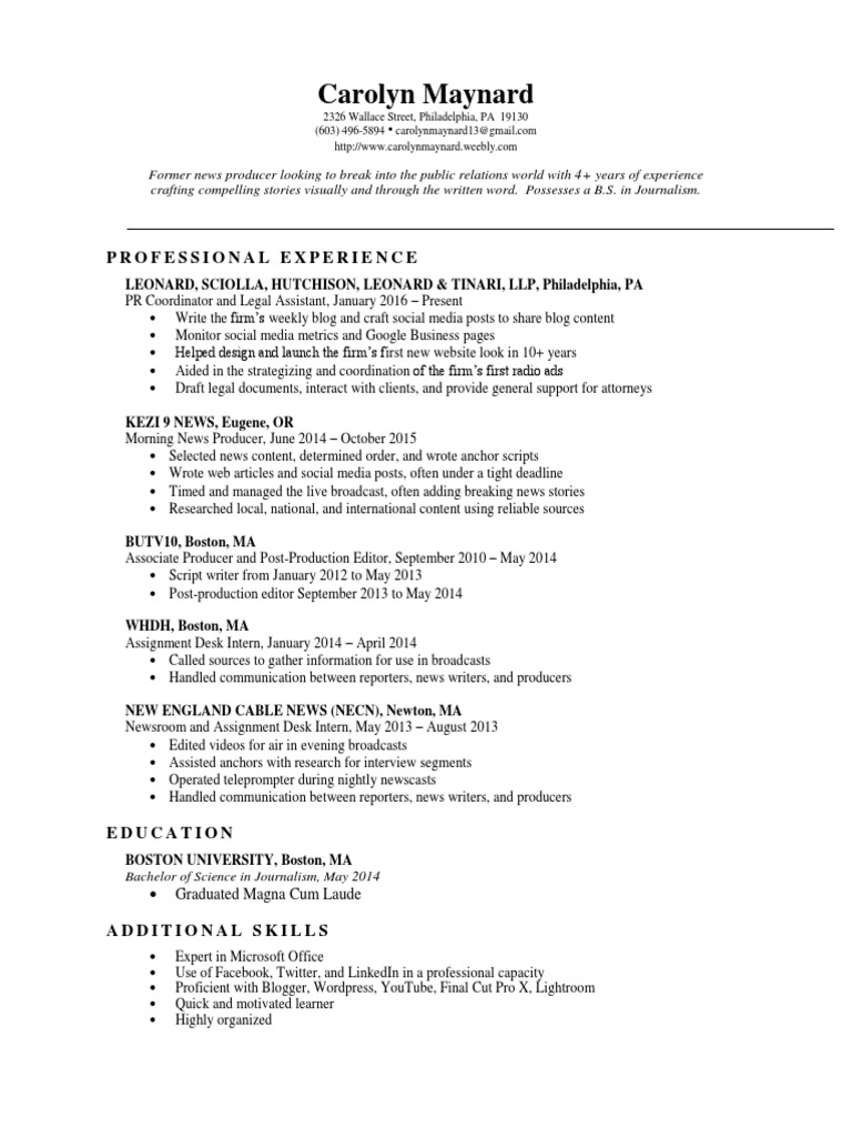 Carolyn Maynard Resume 2017 | PDF | Social Media | Popular Culture ...