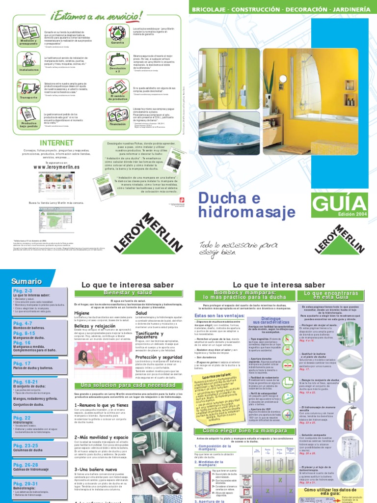 Guia de Duchas e Hidromasaje PDF | PDF | Ducha | Baños