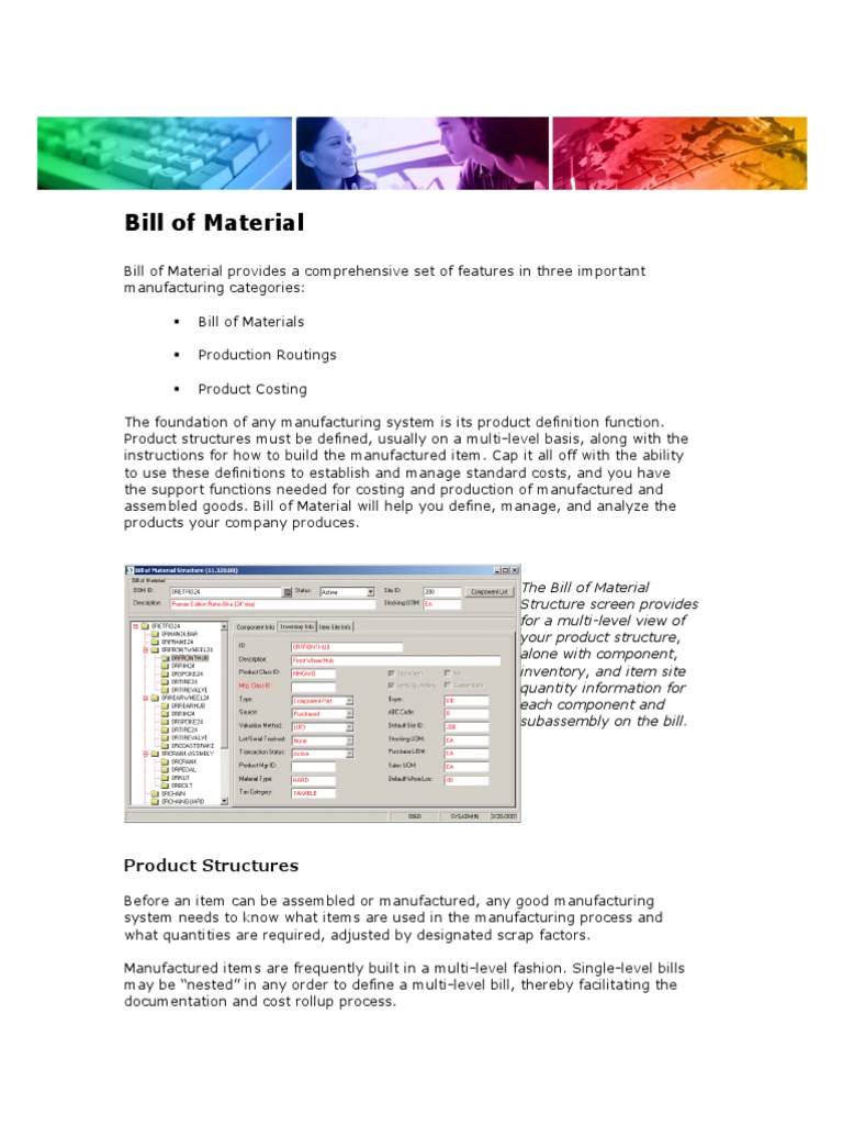Bill of Material Sample Report | Download Free PDF | Inventory ...