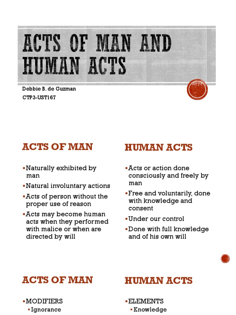 Acts of Man and Human Acts | PDF | Self-Improvement