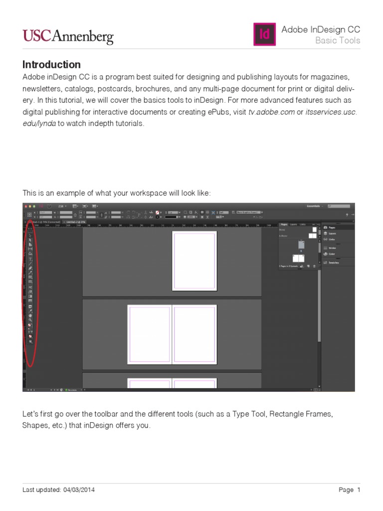 Adobe Indesign CC Basic Tools PDF | PDF | Software | Computing And ...