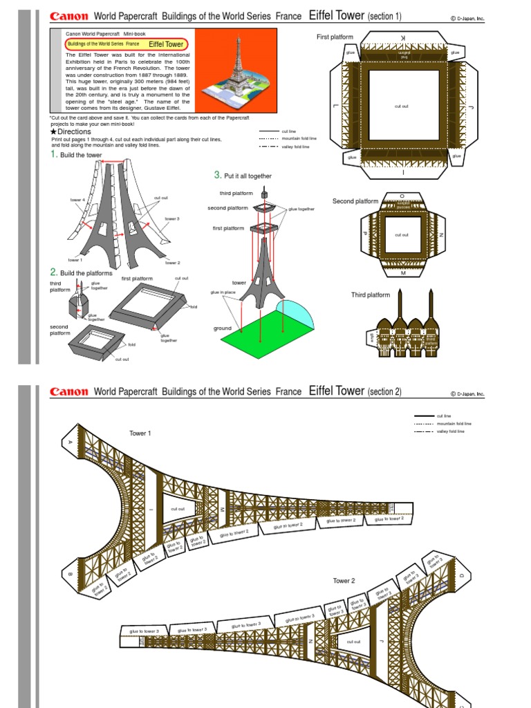Eiffel Tower: World Papercraft Buildings of The World Series France ...