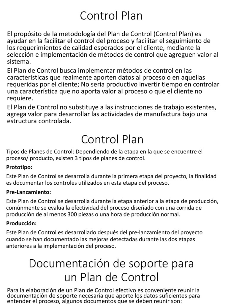 Control Plan | PDF | Calidad (comercial) | Business